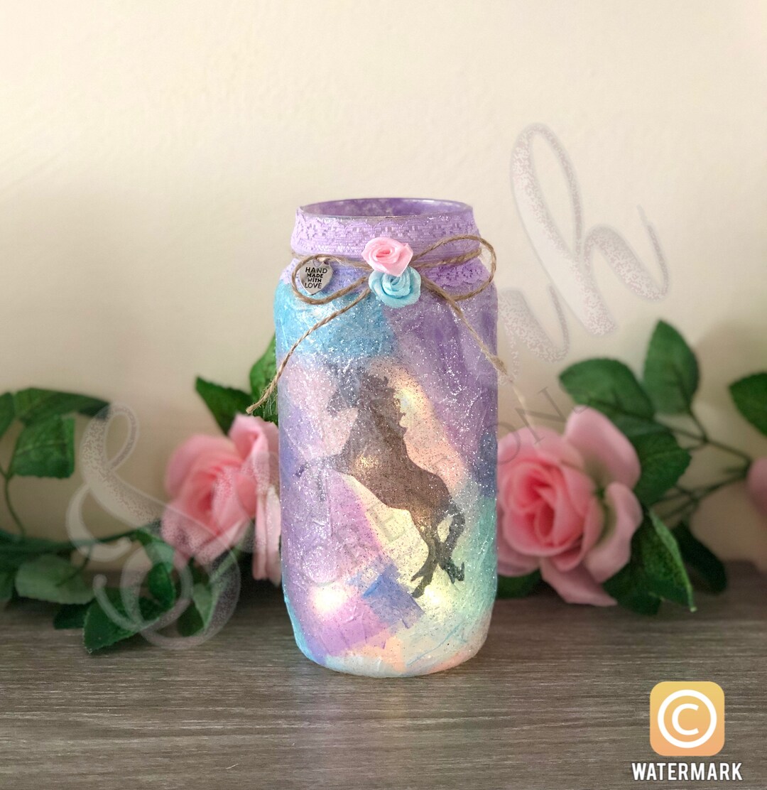 Unicorn Rainbow Light-up Jar, Party, Wedding Decor, Centrepiece, Night ...