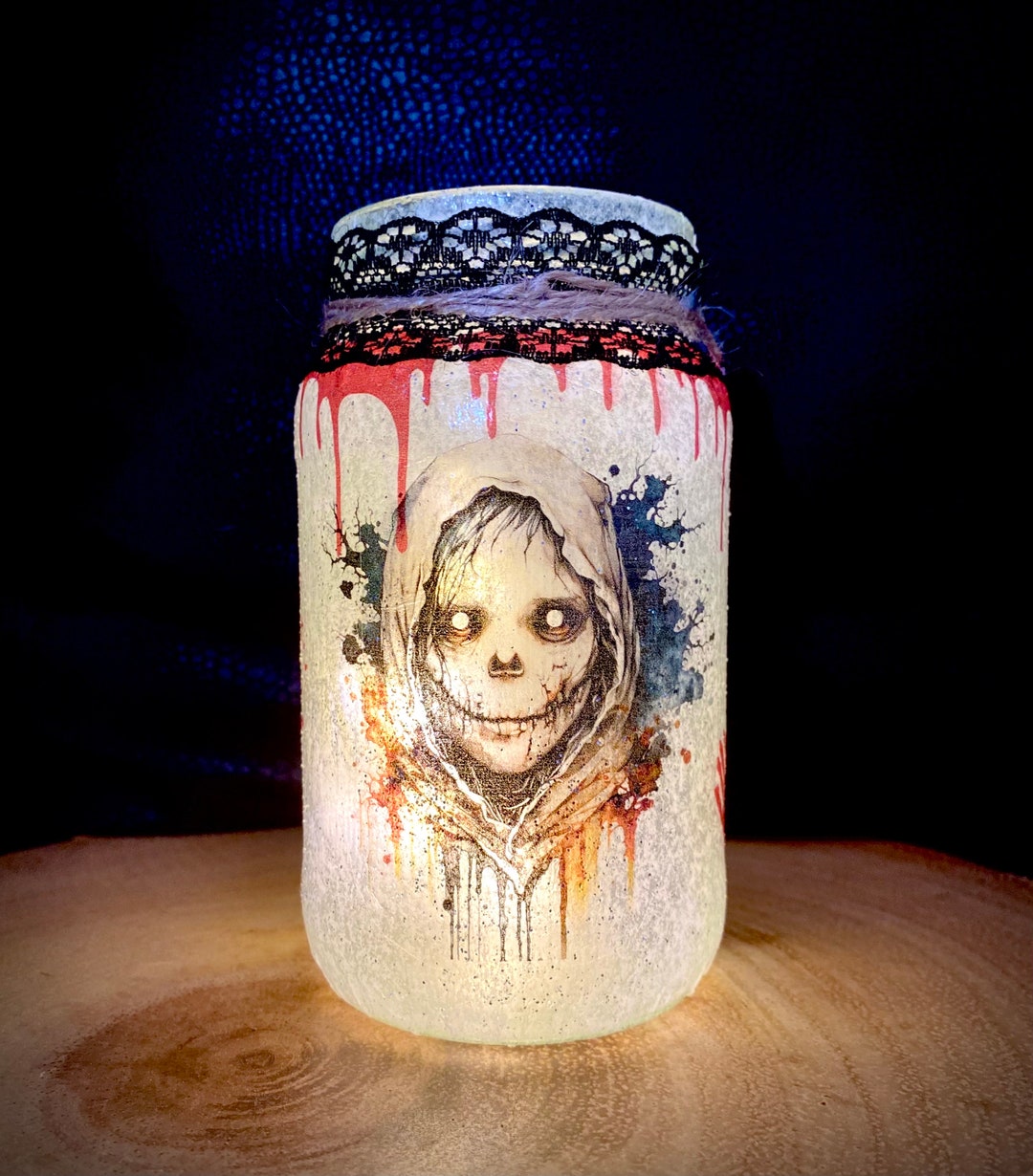 Scary Face Ghost Horror Light up Jar Decor - Etsy