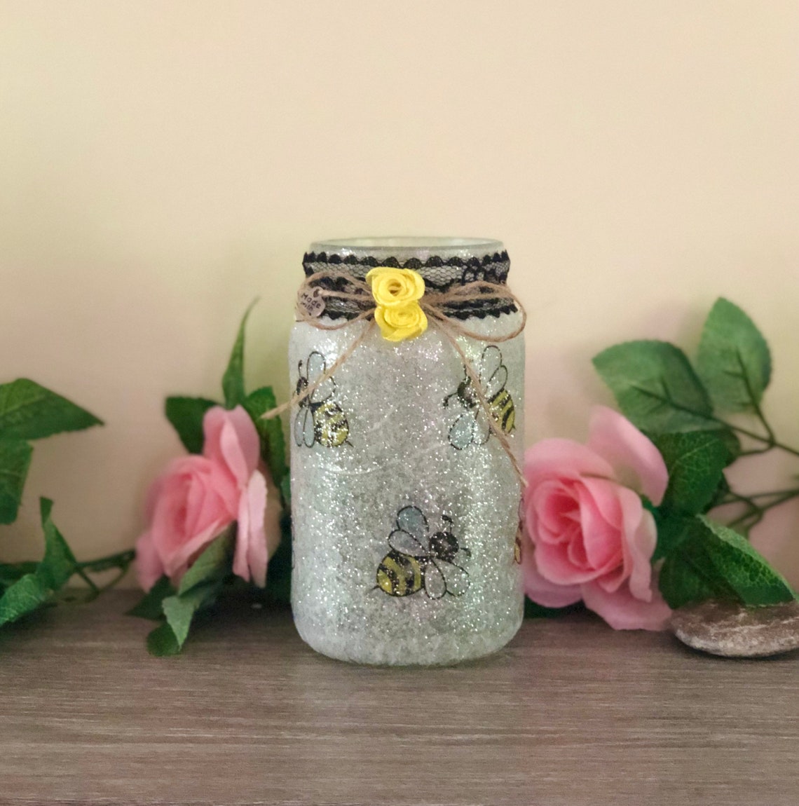 Light up Bee Jar Home Decor Gift for Bee Lovers - Etsy UK