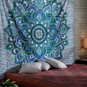 Handmade Tapestry Lotus Ombre Wall Hanging Tapestry Bohemian Hippie ...