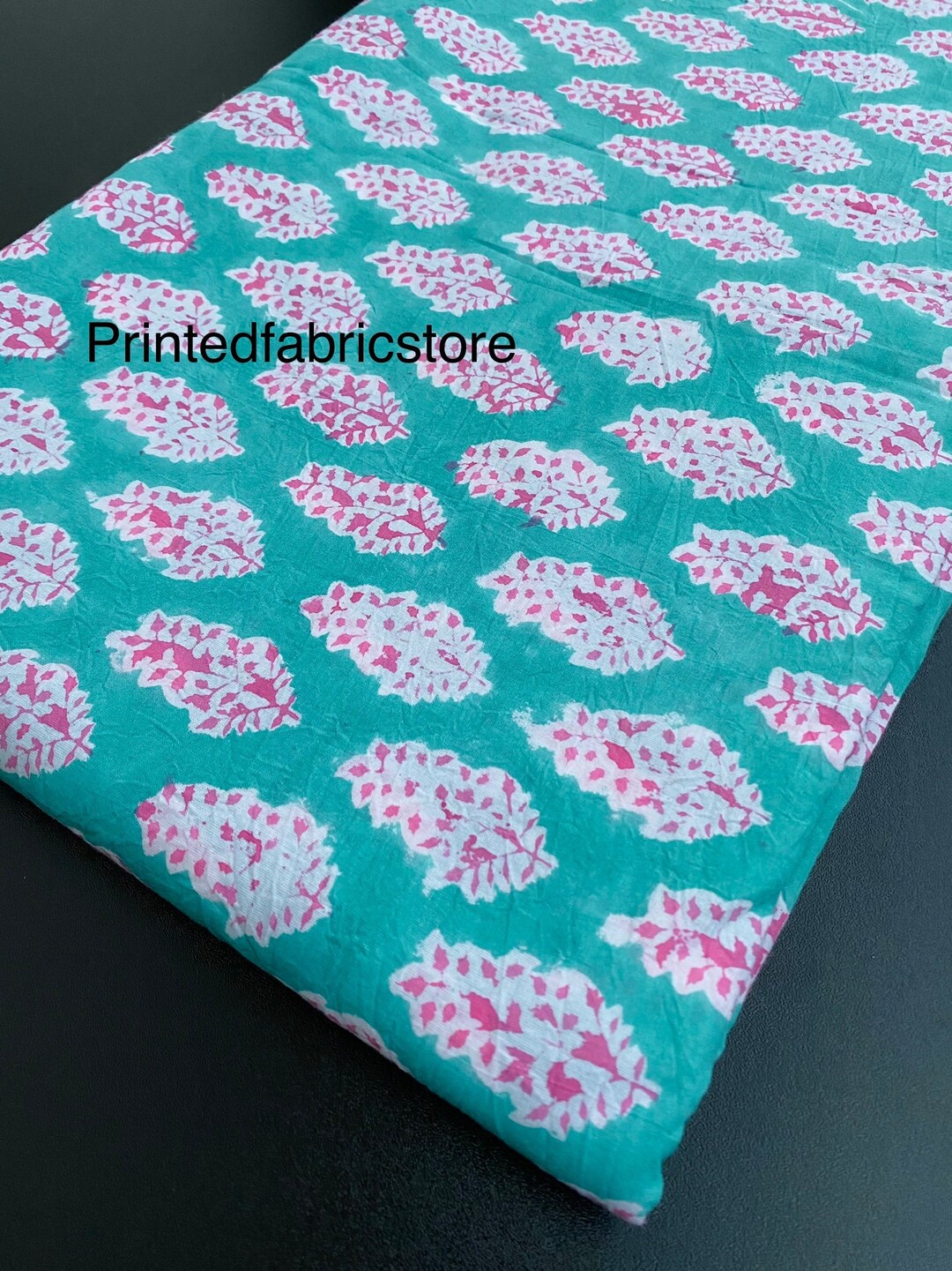 Hand Block Print Cotton Fabric, Sanganeri Floral Material - Etsy
