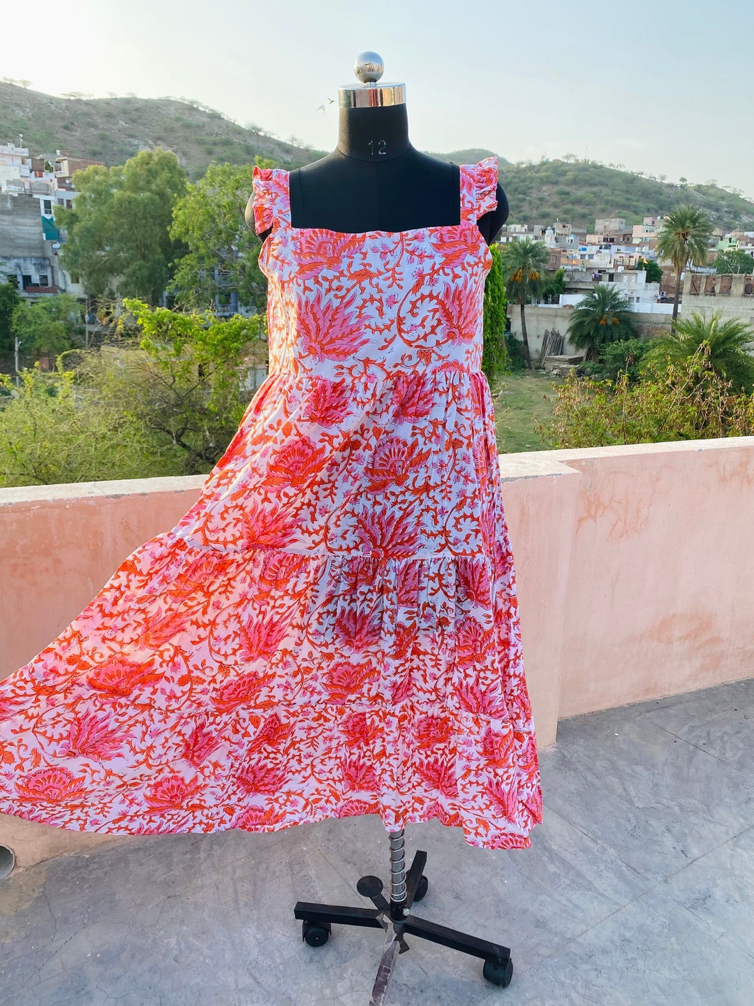 Hand Block Printed Dress, Block Print Dress, Indian Tunics, Hand ...
