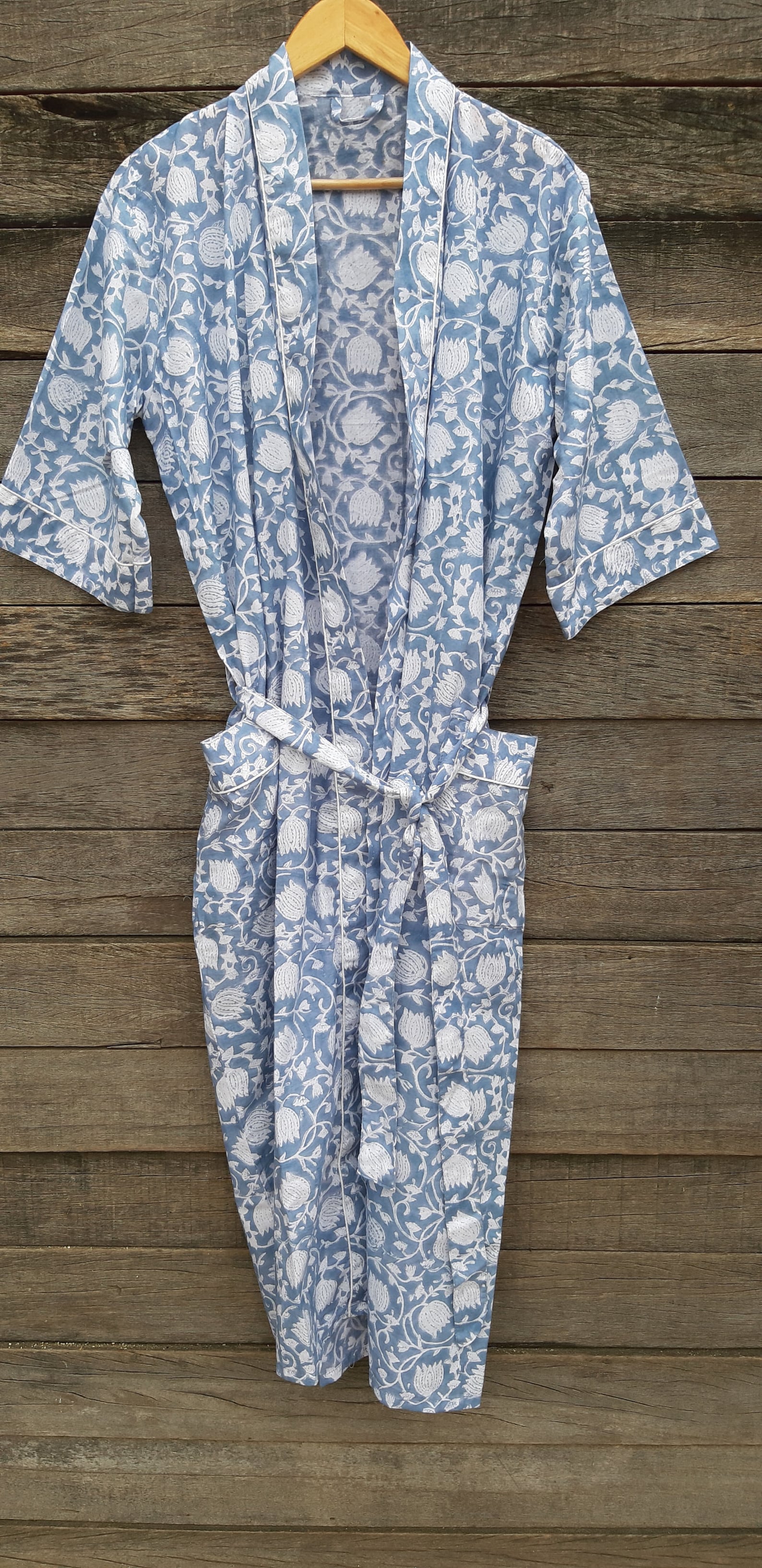 Lotus Print Cotton Kimono Women Wear Body Crossover - Etsy