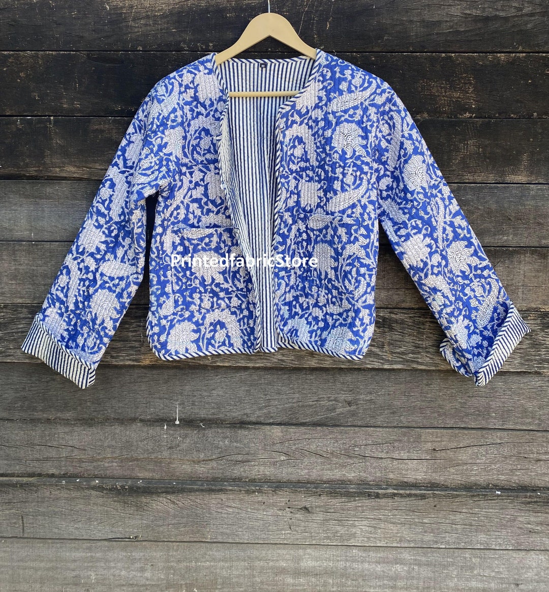 Quilted Jacket Button Closer Jacket Gifts for Her Partywear Jacket Boho ...