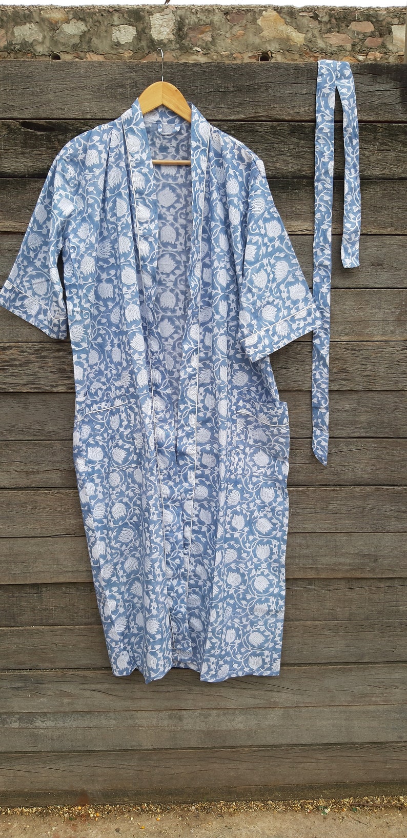 Lotus Print Cotton Kimono Women Wear Body Crossover - Etsy