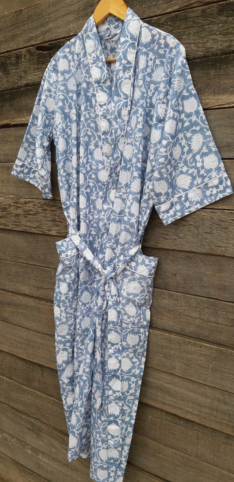 Lotus Print Cotton Kimono Women Wear Body Crossover - Etsy