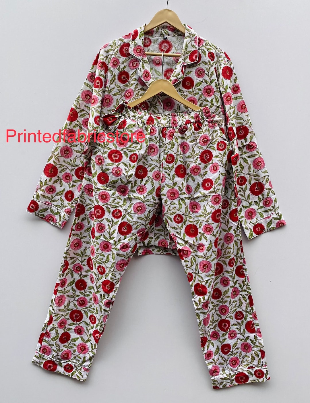100% Cotton Pyjamas, Womens Cotton Pj's, Soft Cotton Pajama Set ...
