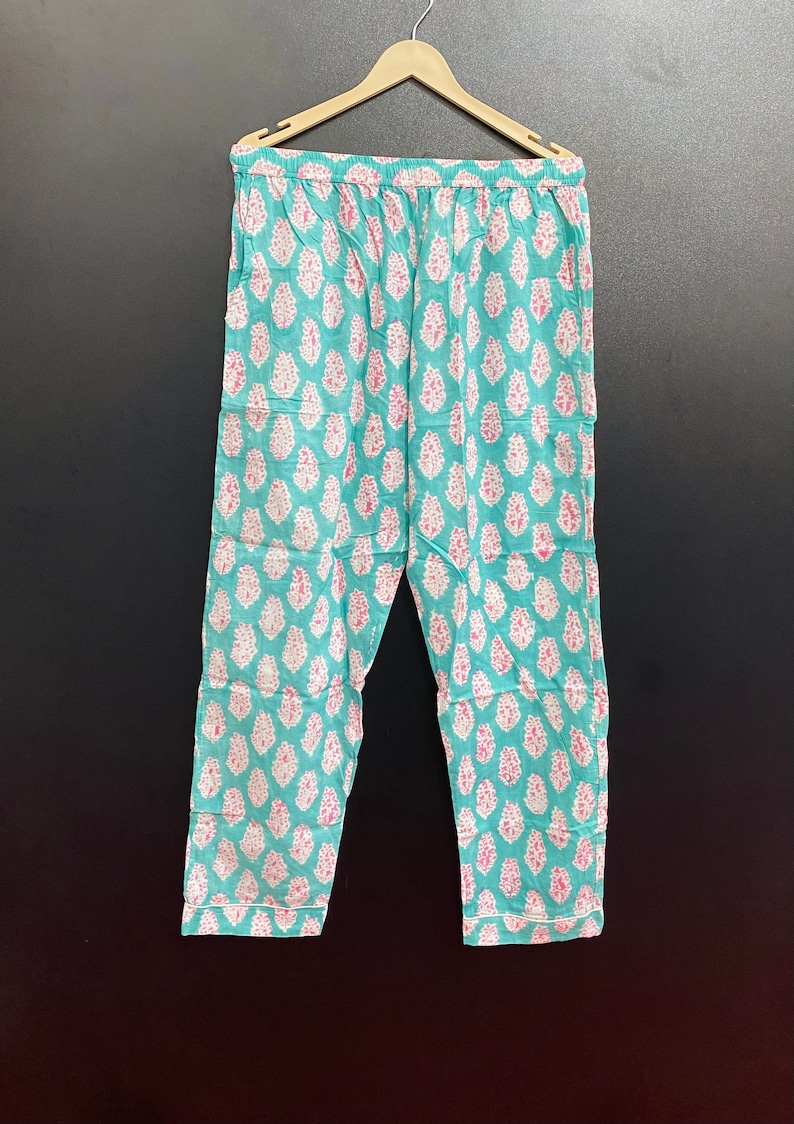 100% Pure Cotton Pyjamas Set Hand Block Print Pjs Womans - Etsy