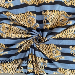 Animal Tiger Printed Indian Cotton Handmade Women Clothing Running ...