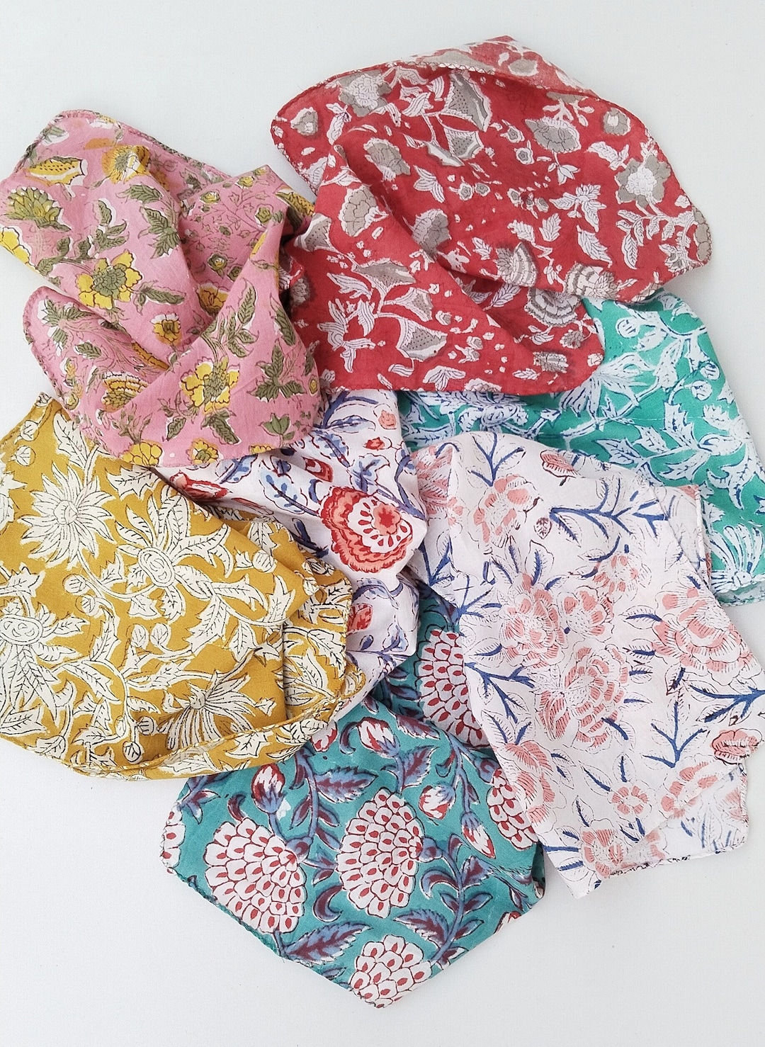 India Hand Block Print Napkin Mat Sets, Easter Dining Table Decor ...