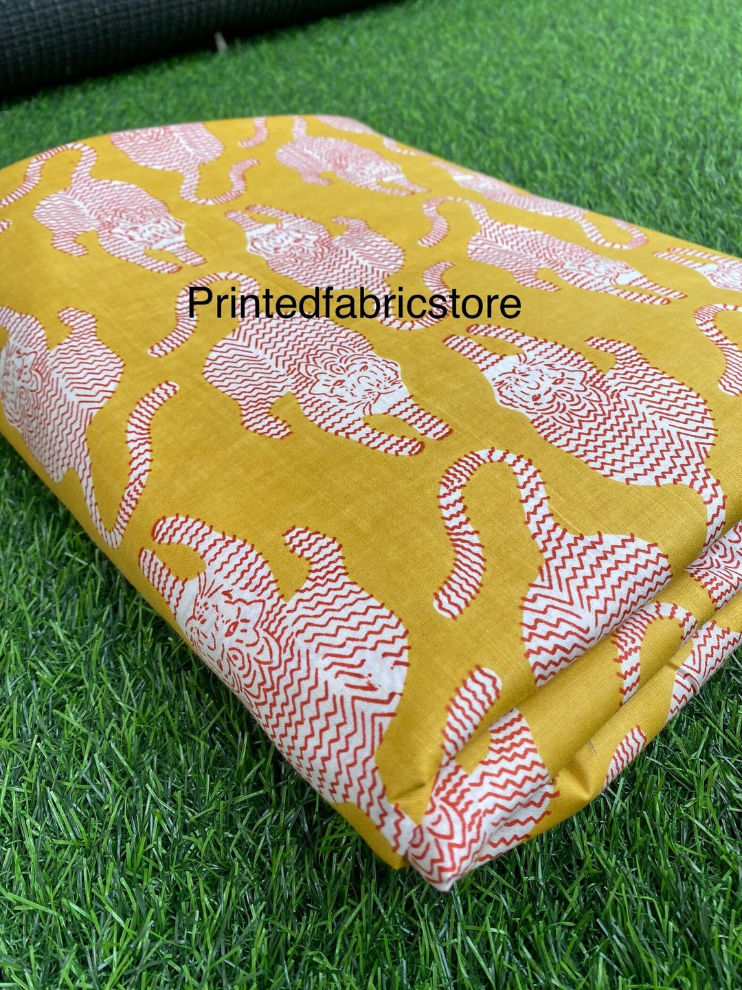 Mustered Tiger Cotton Fabric, Indian Quilting Fabric, Light Weight ...