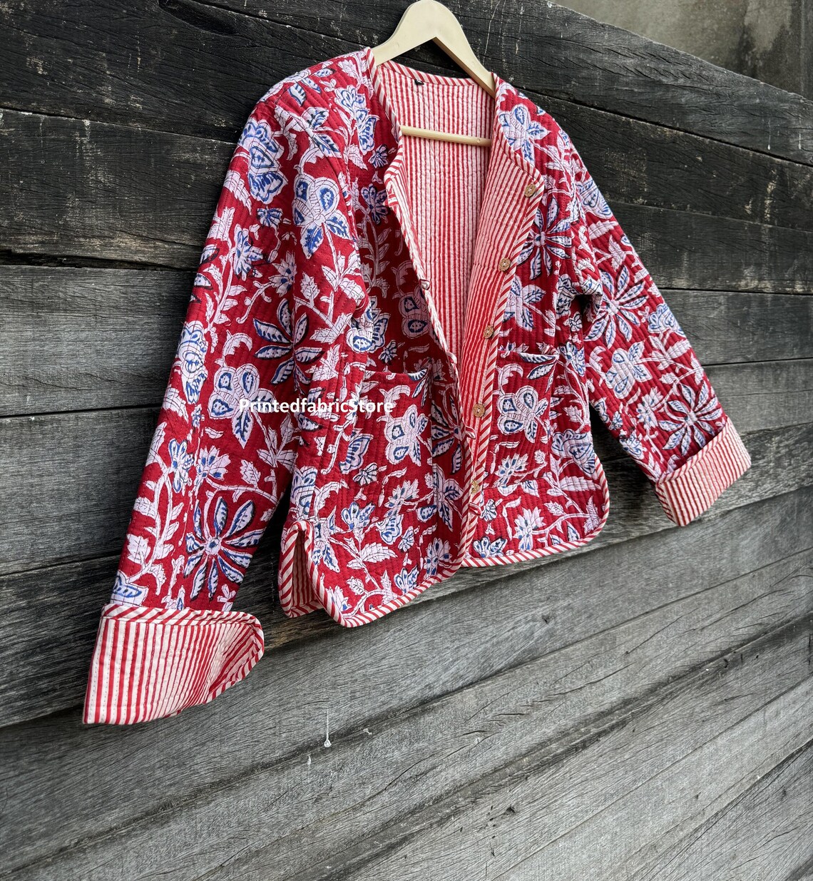 Printed Boho Style Quilted Handmade Jackets Coat Jacket for Women ...