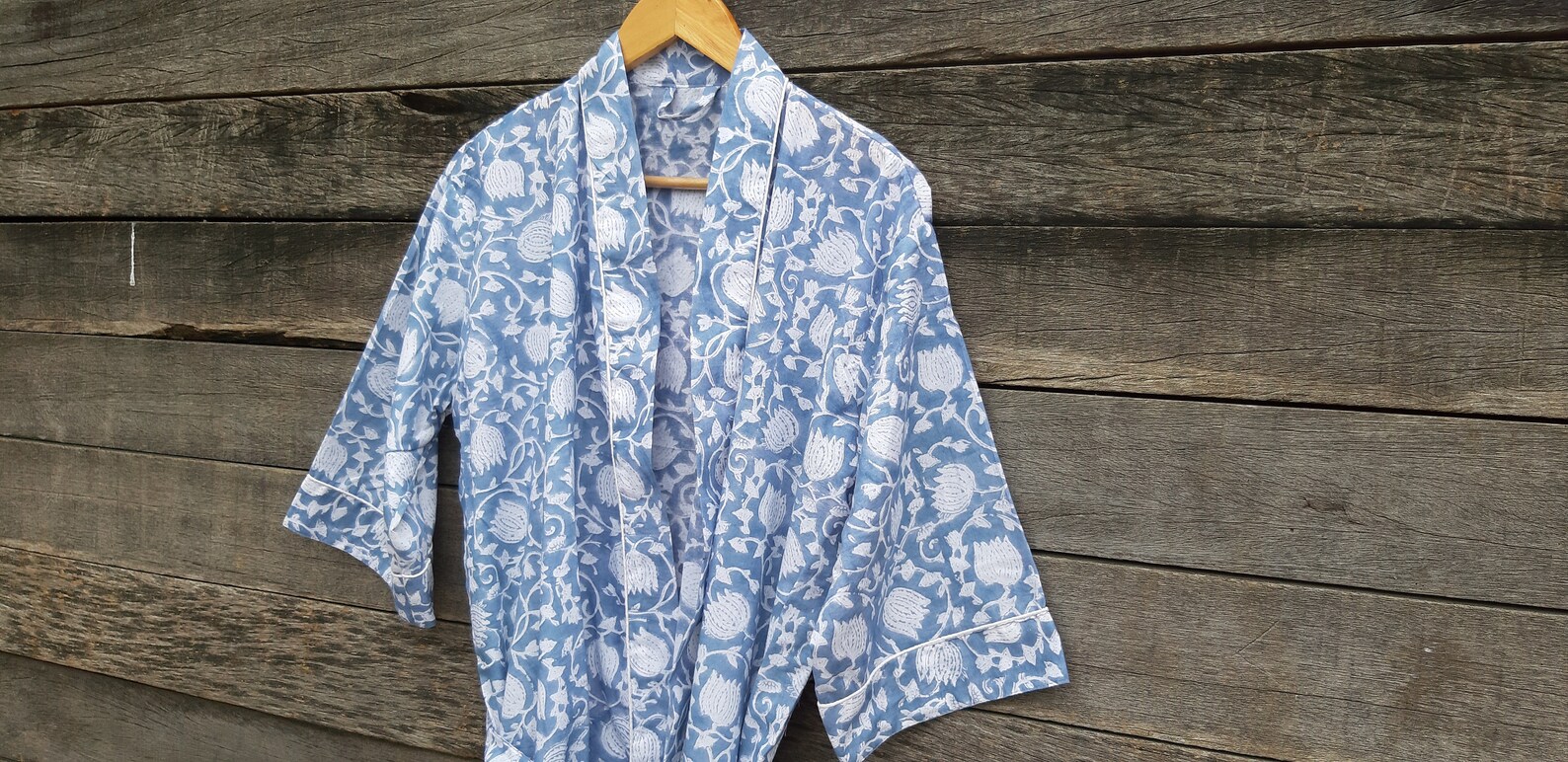 Lotus Print Cotton Kimono Women Wear Body Crossover - Etsy