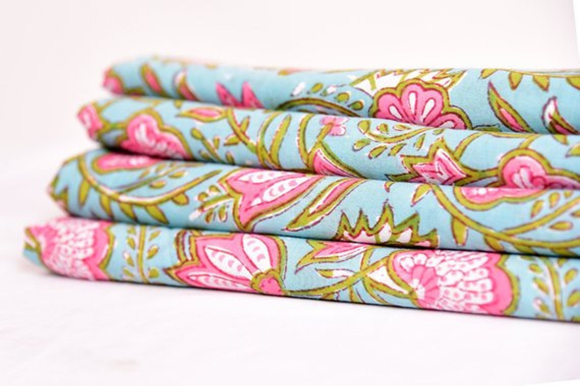 Indian Voile Print Block Running Garments Dress Making Loose | Etsy