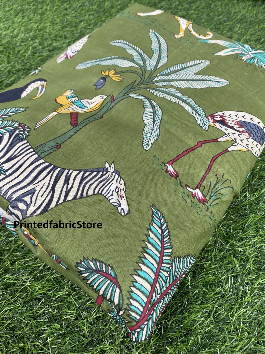 Tiger Jungle Print Handblock Baumwolle Voile Stoff Nähen Quilten - Etsy.de