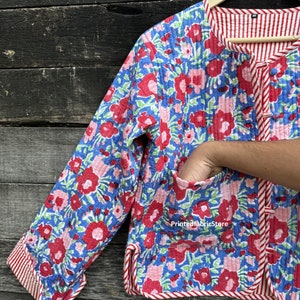 Handblock Print Quilted Jacket Printed Boho Style Quilted Handmade ...