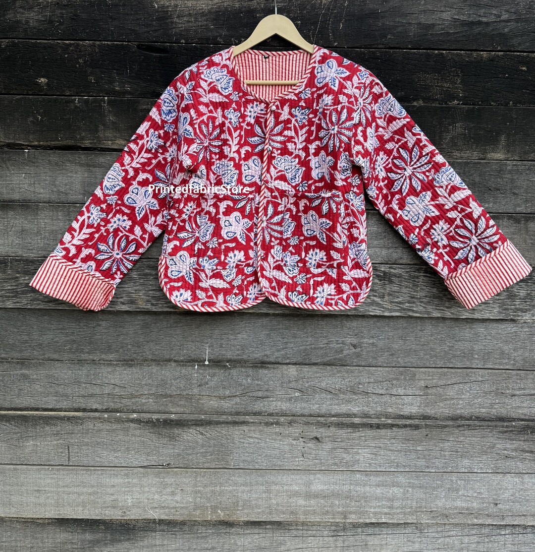 Printed Boho Style Quilted Handmade Jackets Coat Jacket for Women ...