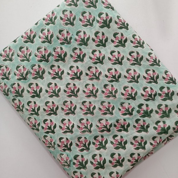 Green Block Print Fabric - Etsy