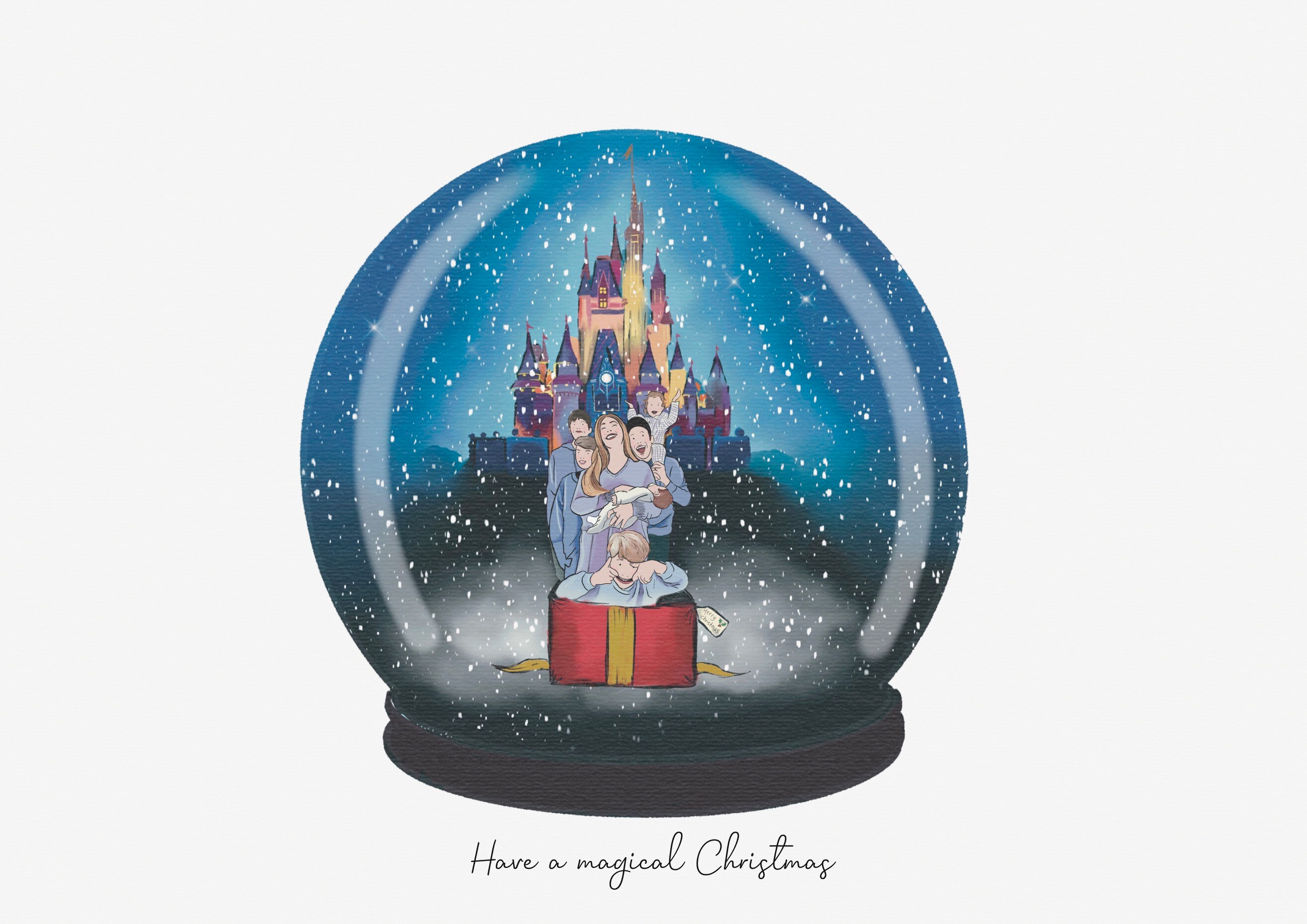 Personalised Family Snow Globe Prints Christmas Print Family Prints - Etsy