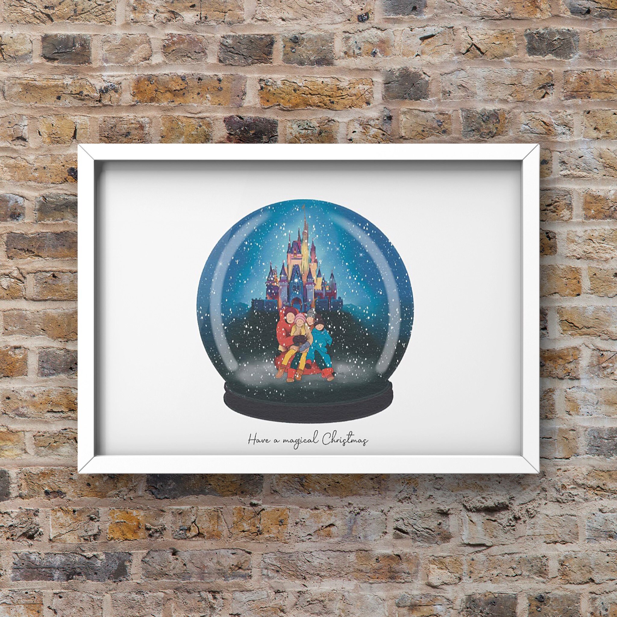 Personalised Family Snow Globe Prints Christmas Print Family Prints - Etsy
