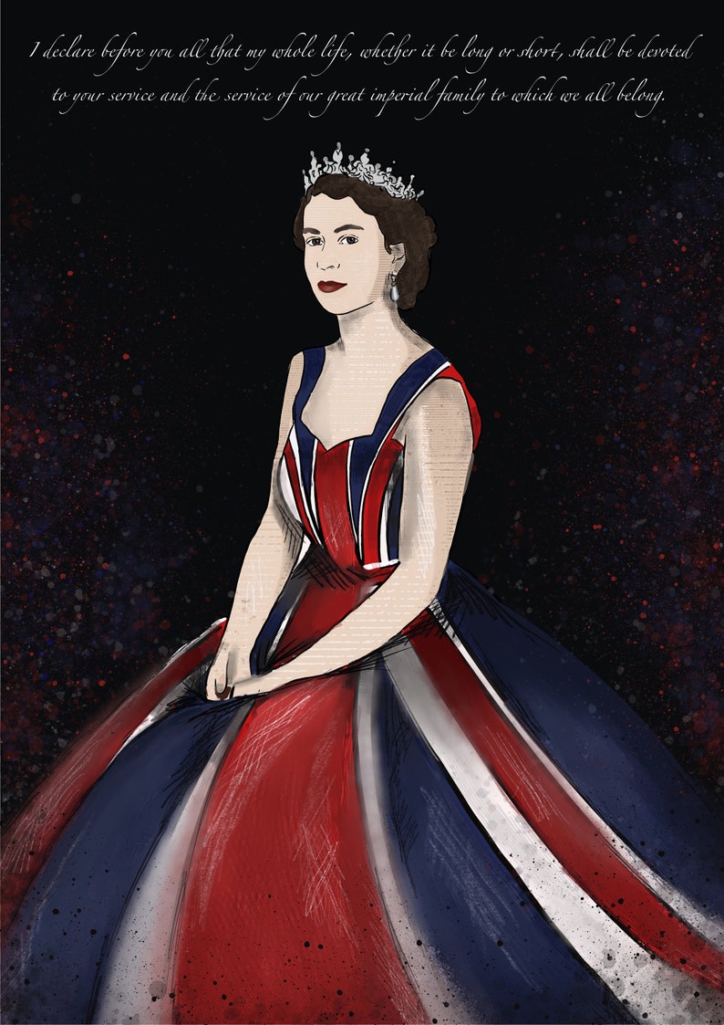 Queen Elizabeth II Printable Coronation Style Print Platinum Jubilee ...