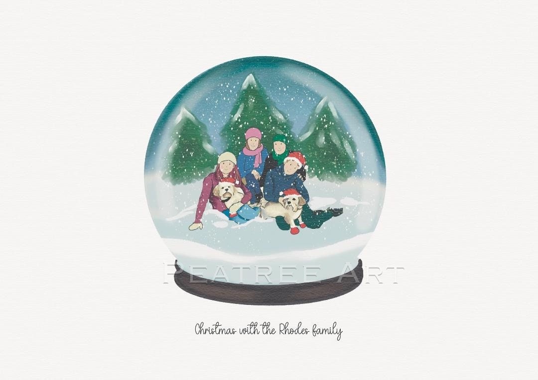 Personalised Family Snow Globe Prints Christmas Print Family Prints - Etsy