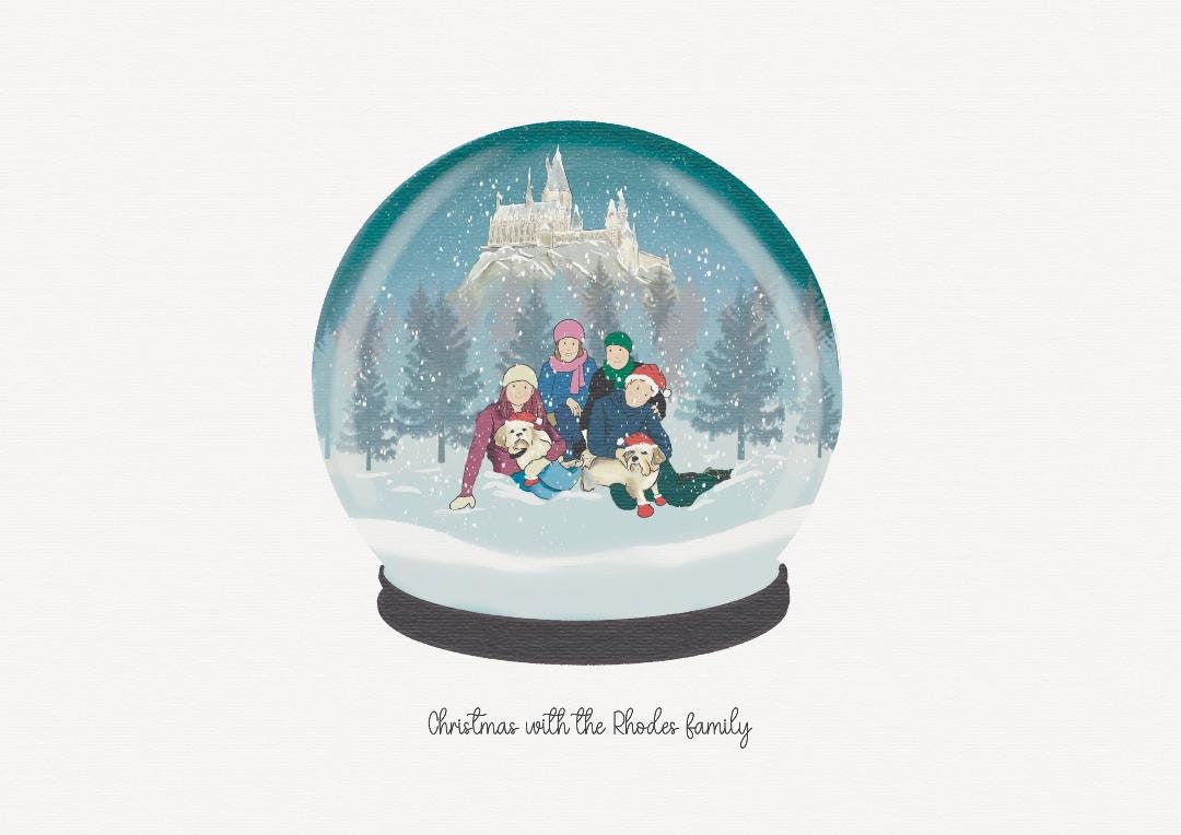 Personalised Family Snow Globe Prints Christmas Print Family Prints - Etsy