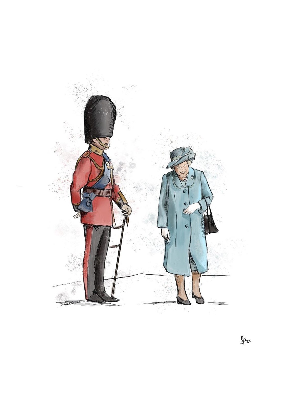 Queen Elizabeth Print Favourite Guard Queen Elizabeth II - Etsy