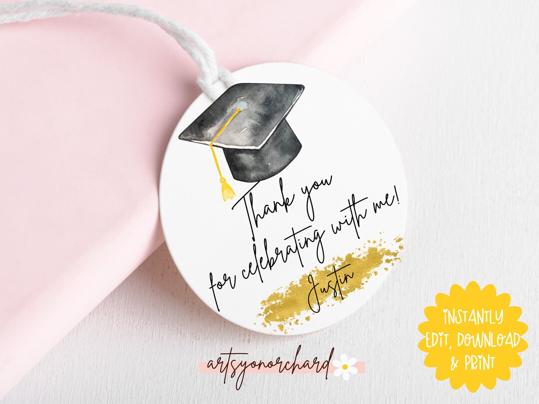 Graduation Party Stickers Template, Printable Graduation Party Stickers ...