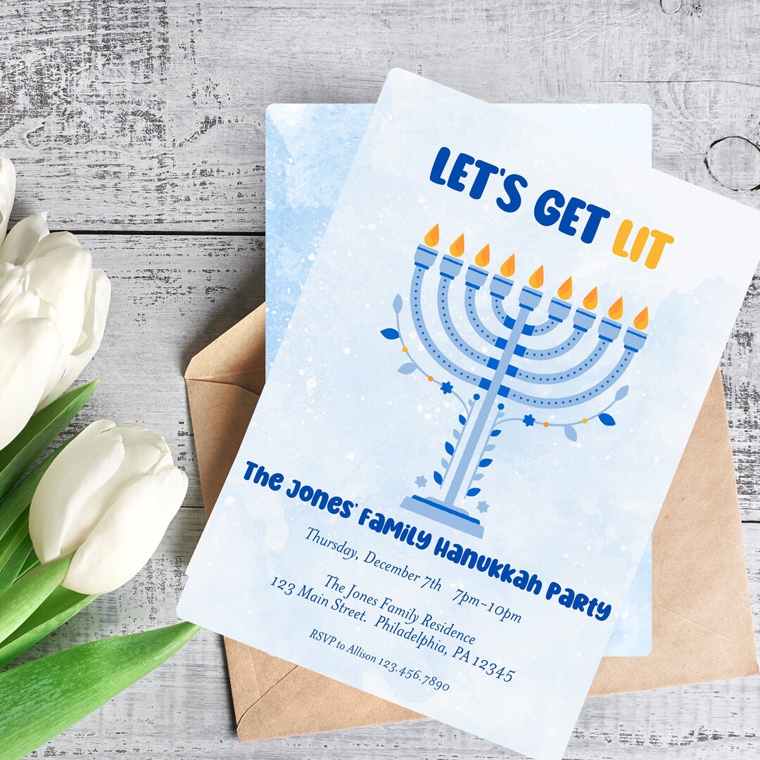 INSTANT DOWNLOAD Hanukkah Invitation, Hanukkah Party Invite, Hanukkah ...