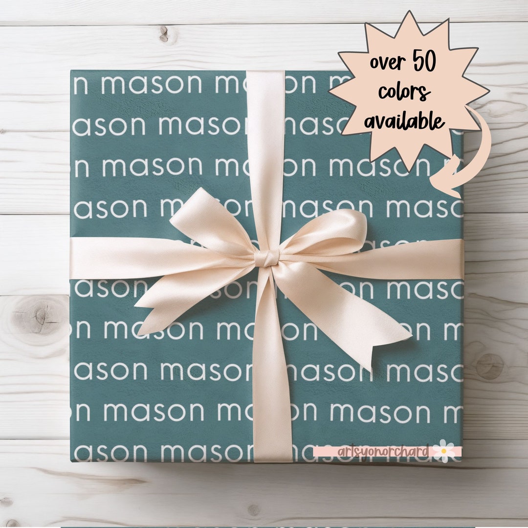 Repeating Name Personalized Wrapping Paper, Custom Wrapping Paper ...