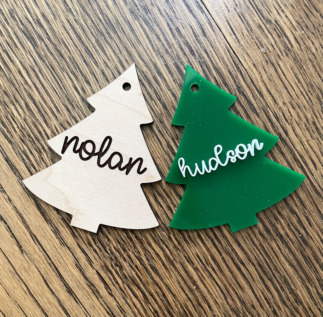 Christmas Gift Tags, Acrylic Christmas Tags, Custom Name Gift Tags ...