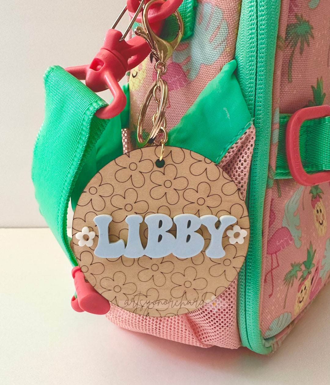 3D Backpack Tags, Retro Daisy Flower Acrylic Bag Tags, Bag Tag ...
