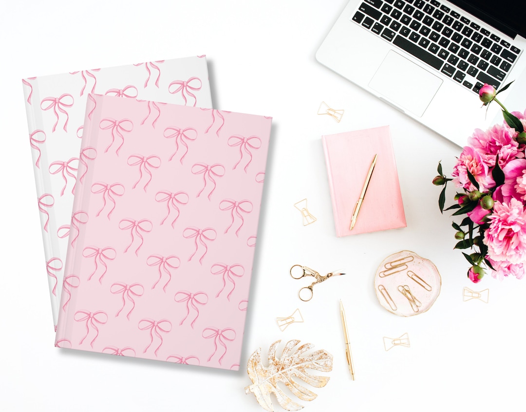 Pretty in Pink Bow Notebook | Feminine Notebook | Loveshackfancy Dupe ...