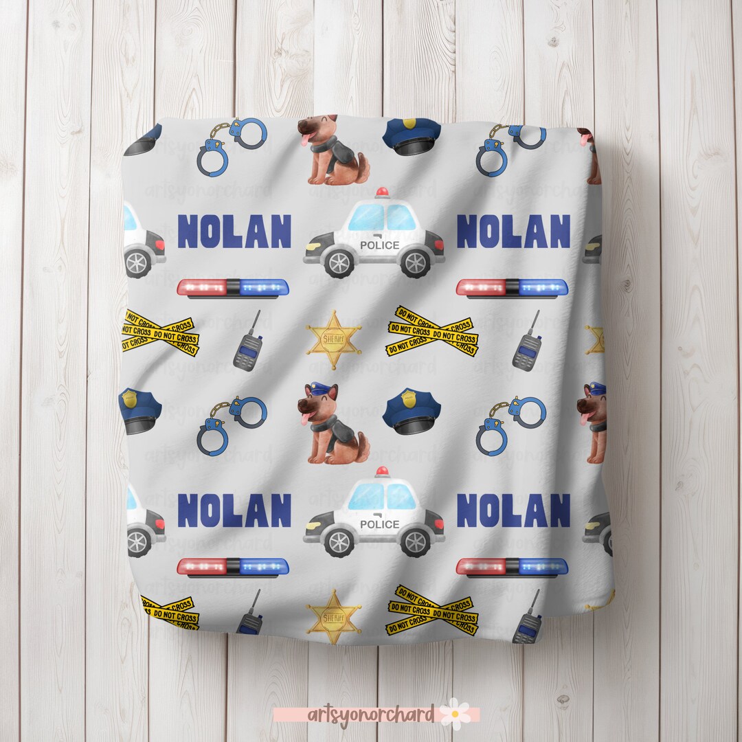 Personalized Custom Police Name Blanket, Personalized Boy Blanket ...
