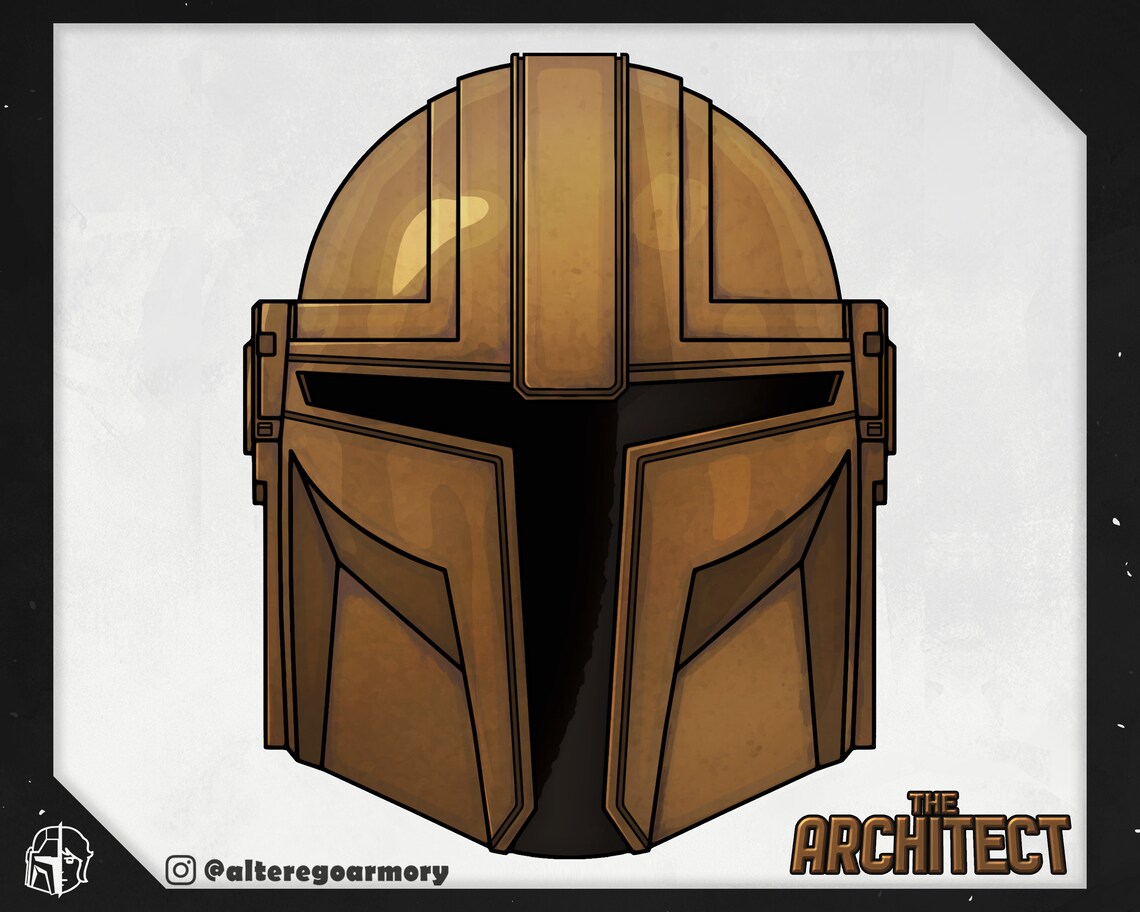 The Architect: 3D Printable Helmet Inspired by the Mandalorian - Etsy