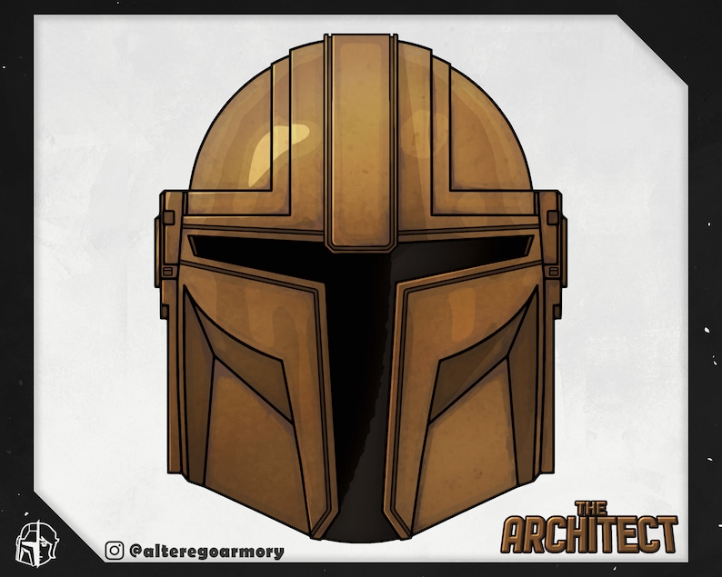 The Architect: 3D Printable Helmet Inspired by the Mandalorian - Etsy