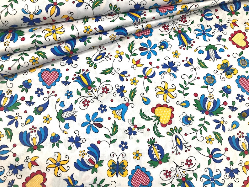 Kaszubski wzor polish folk folklore kashubian pattern cotton | Etsy