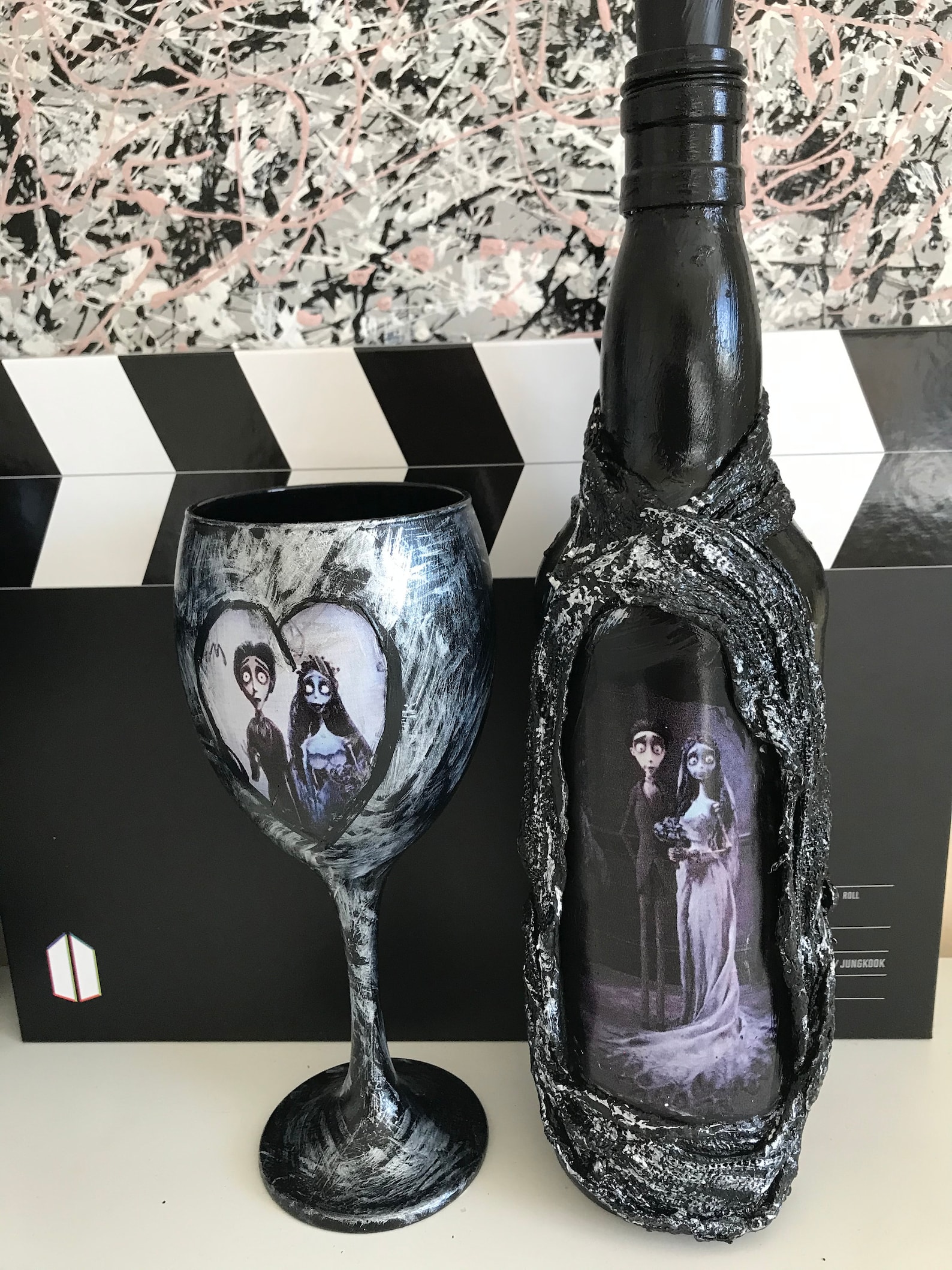 Corpse Bride Inspired Bottle Lamp and Glass Set - Etsy