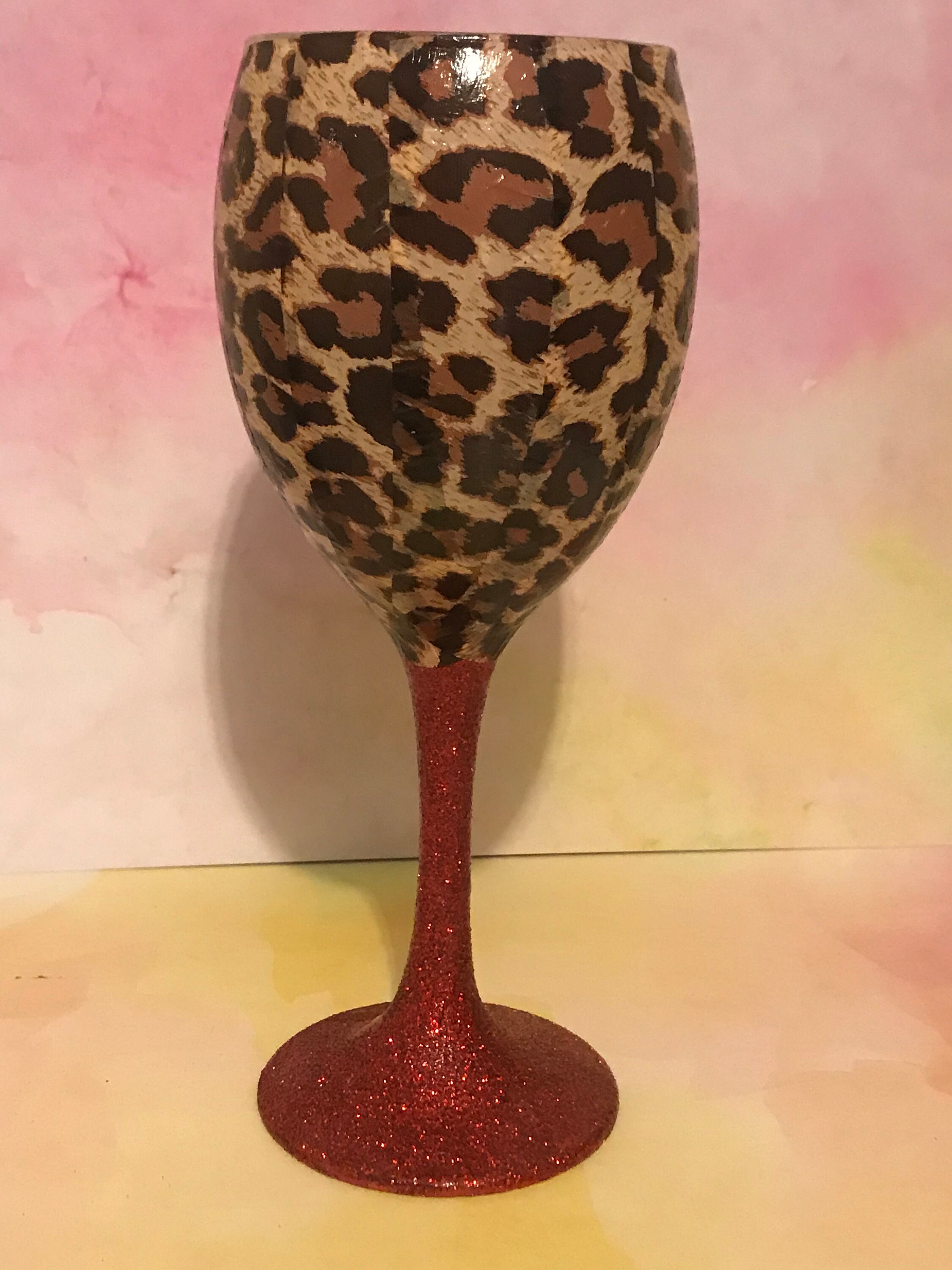 Leopard Print Wine Glass - Etsy UK