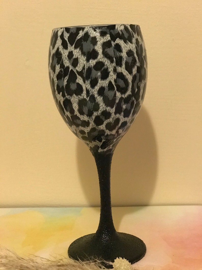 Leopard Print Wine Glass - Etsy UK