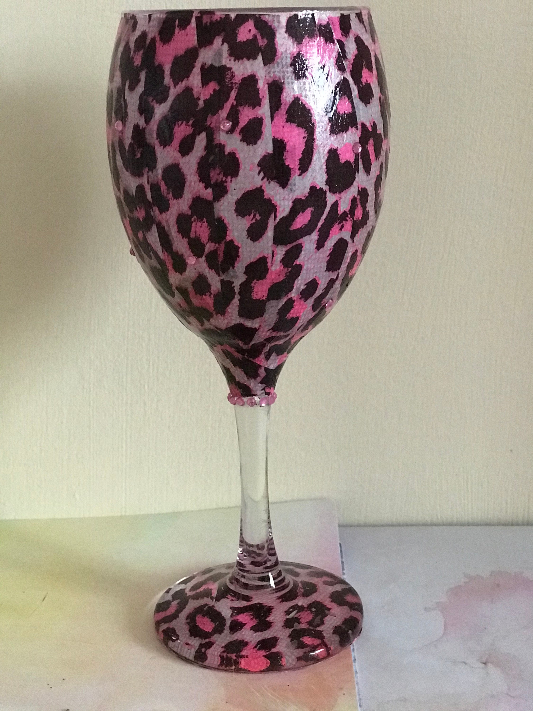Leopard Print Wine Glass - Etsy UK