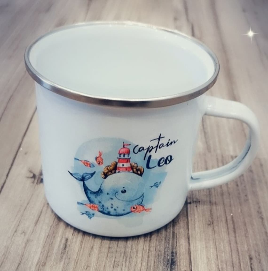 Personalized Enamel Cup Mug Captain Maritime Children's - Etsy UK