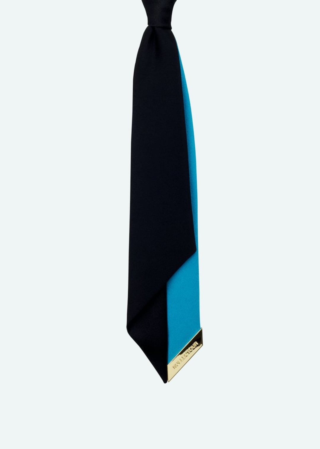 Smart Business Ladies Tie Necktie - Black & Azure Blue Cady Crepe - Etsy