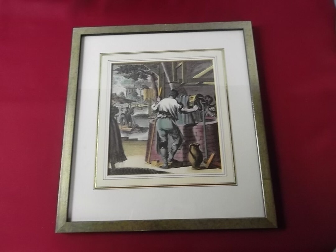 Vintage Lithograph in a Wooden Frame Historical Representation - Etsy