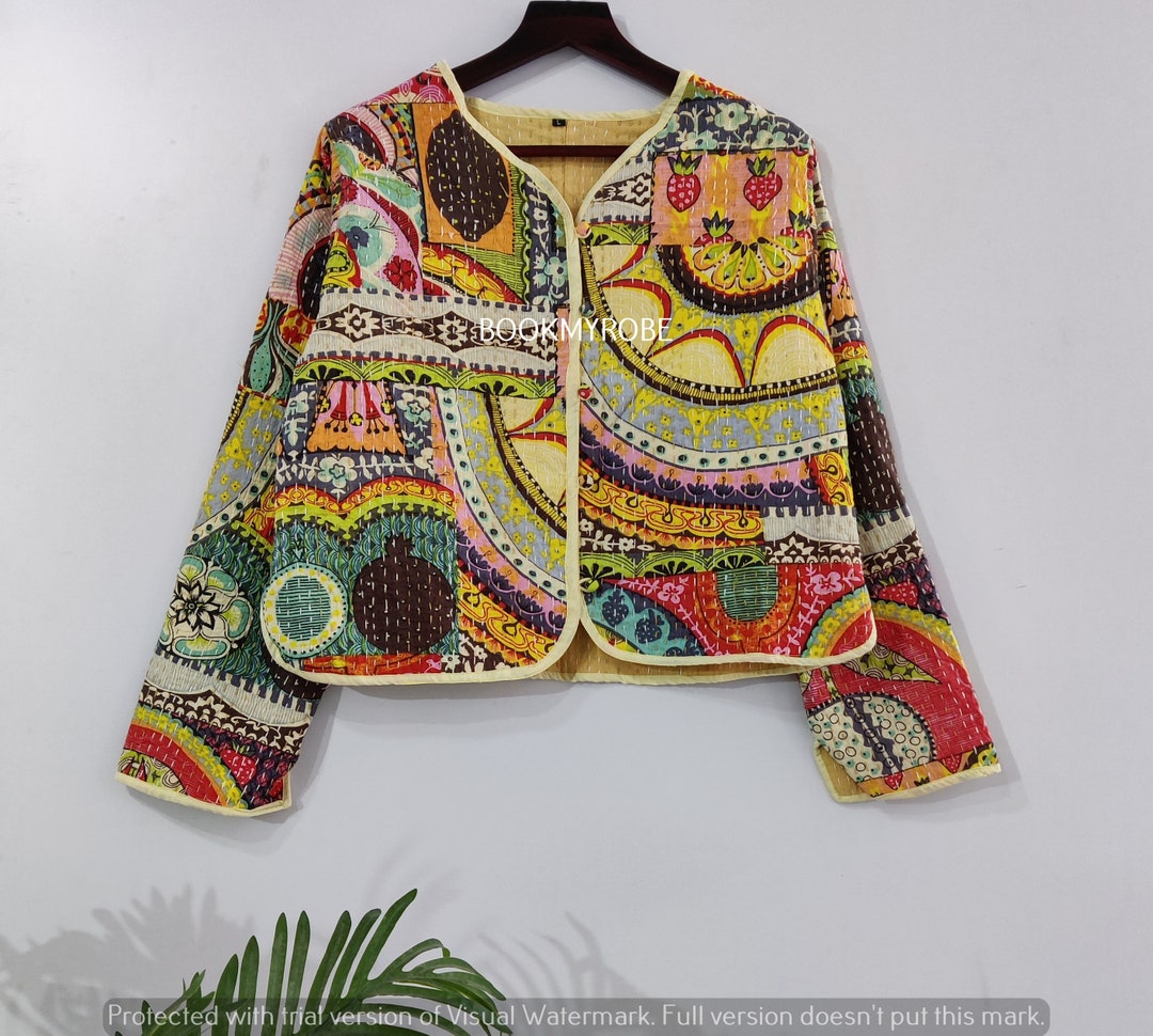 Quilted Reversible Jacket,floral Coat,quilt Jacket Women, Jacket,quilt ...