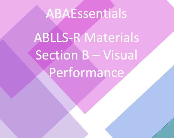 ABLLS-R Materials Section B - Visual Performance - Etsy