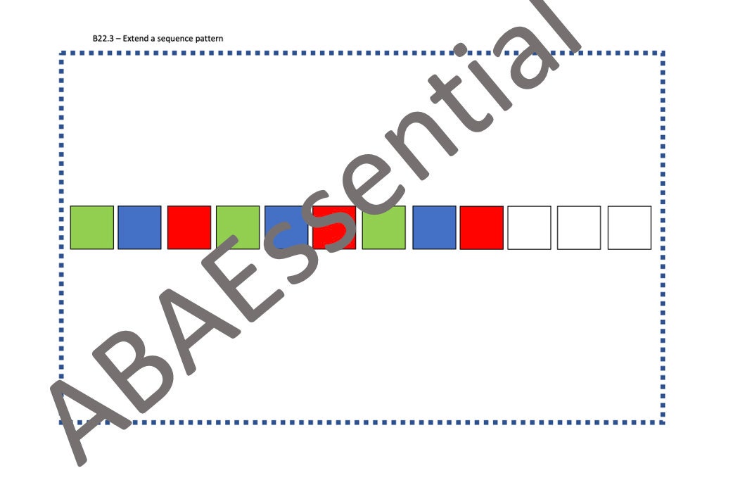 ABLLS-R B22 Flashcards Extend a Sequence Pattern blocks Not Included - Etsy