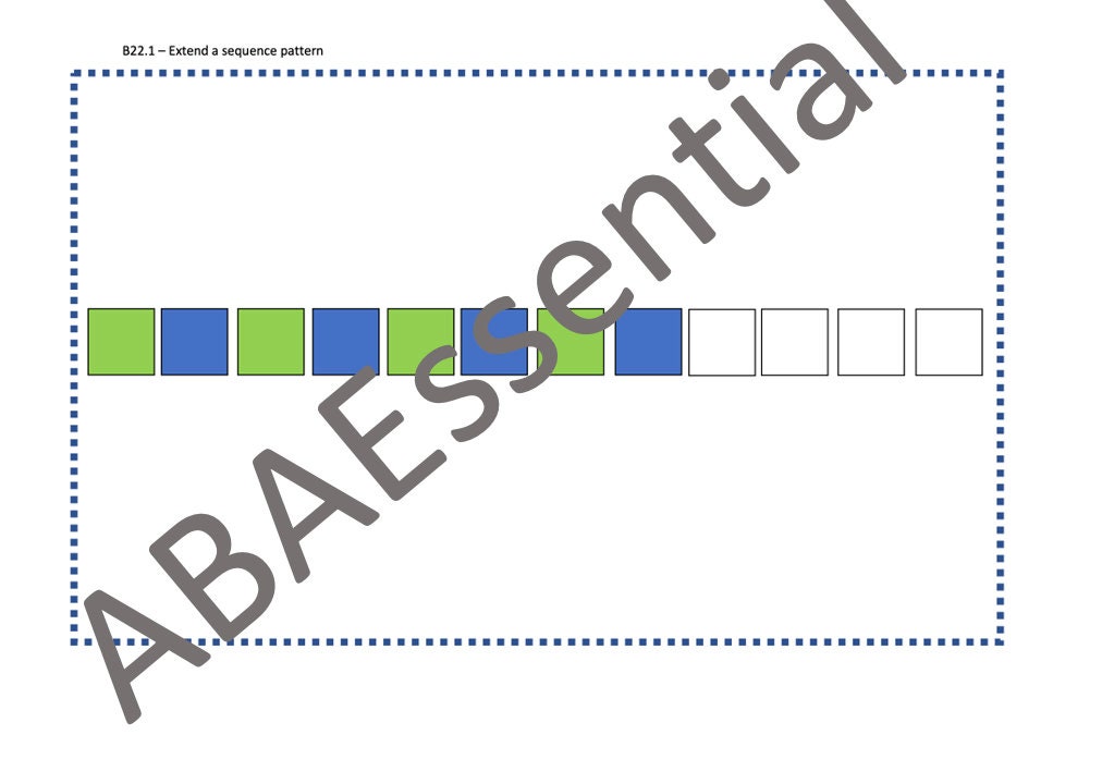 ABLLS-R B22 Flashcards Extend a Sequence Pattern blocks Not Included - Etsy