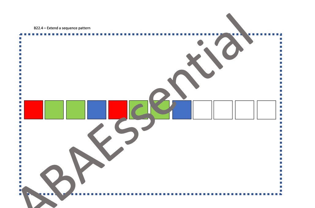 ABLLS-R B22 Flashcards Extend a Sequence Pattern blocks Not Included - Etsy